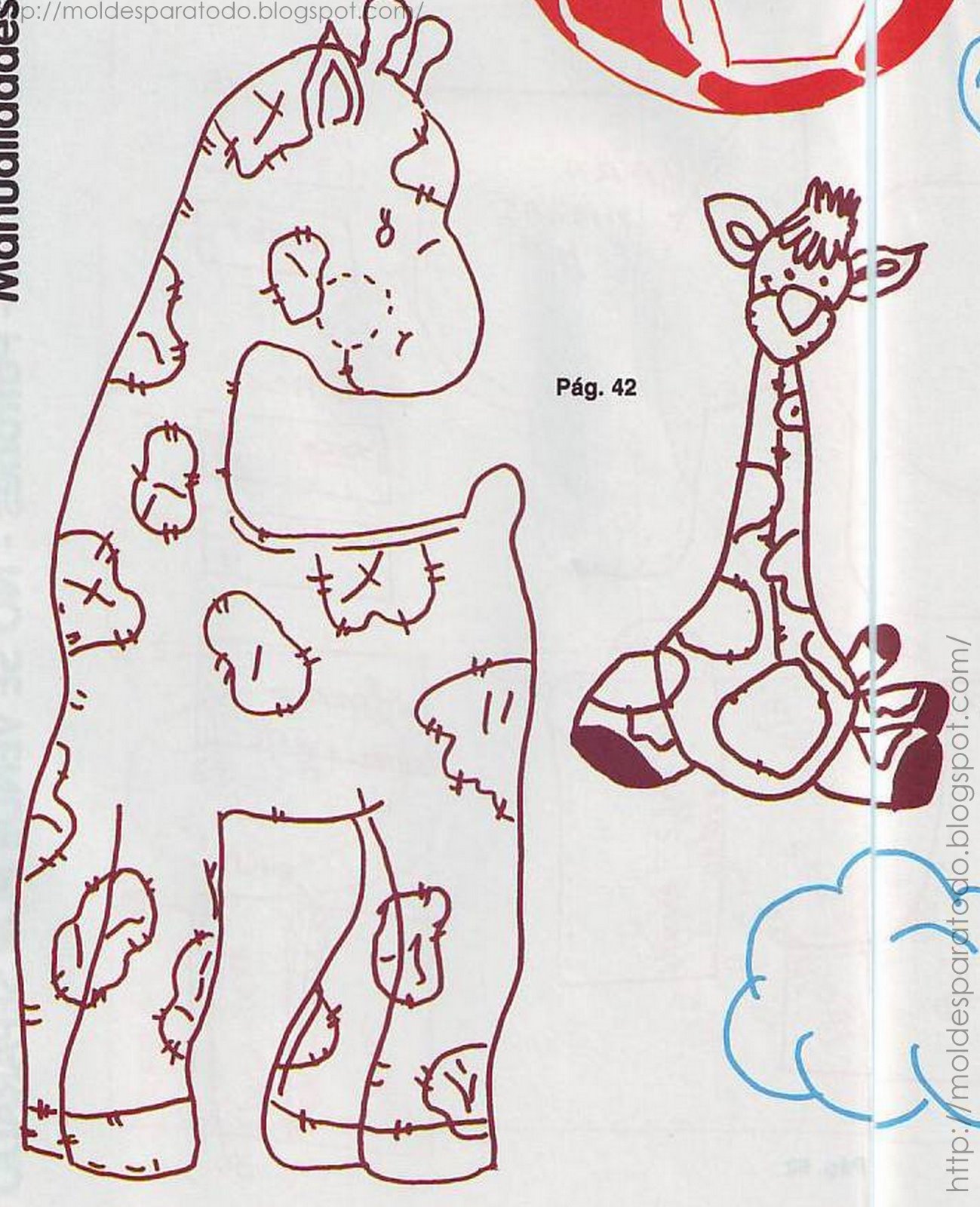 Moldes de jirafas de peluche - Imagui