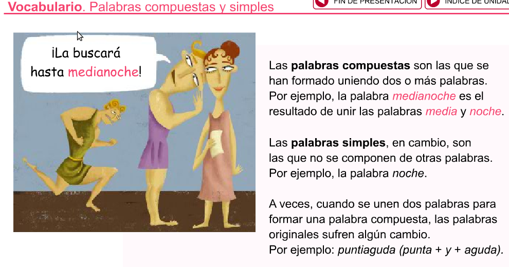 LENGUA 5º DE PRIMARIA: Tema 7: PALABRAS SIMPLES Y COMPUESTAS.