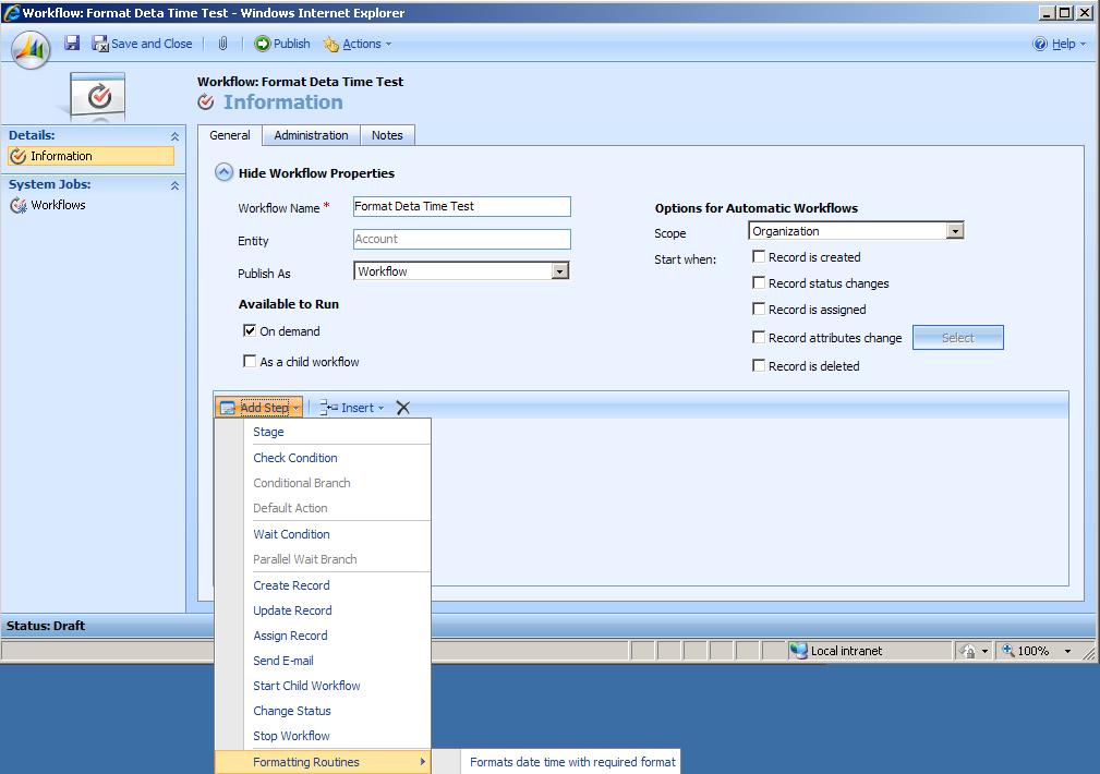 Formatting datetime in workflows with custom workflow activity in ... Formatting datetime in workflows with custom workflow activity in ...