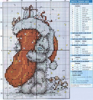 Blog de la Creatividad: Osito Navideño en Punto Cruz