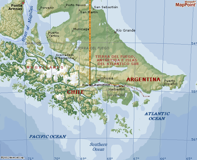 Tierra Del Fuego South America Map - Map
