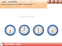 Primero de primaria: EL RELOJ "y media"
