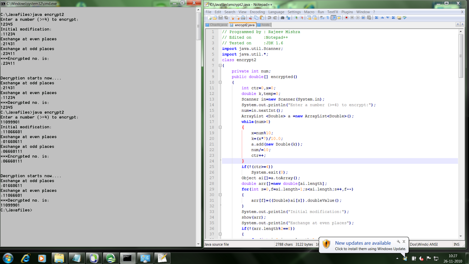 A Simple Encryption-decryption program in JAVA ~ TechSoftEng A Simple Encryption-decryption program in JAVA ~ TechSoftEng