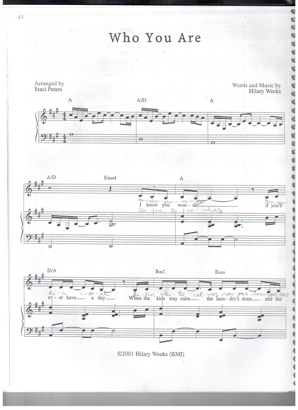 Sociedade de Socorro Online: Partitura: Quem é você Sociedade de Socorro Online: Partitura: Quem é você