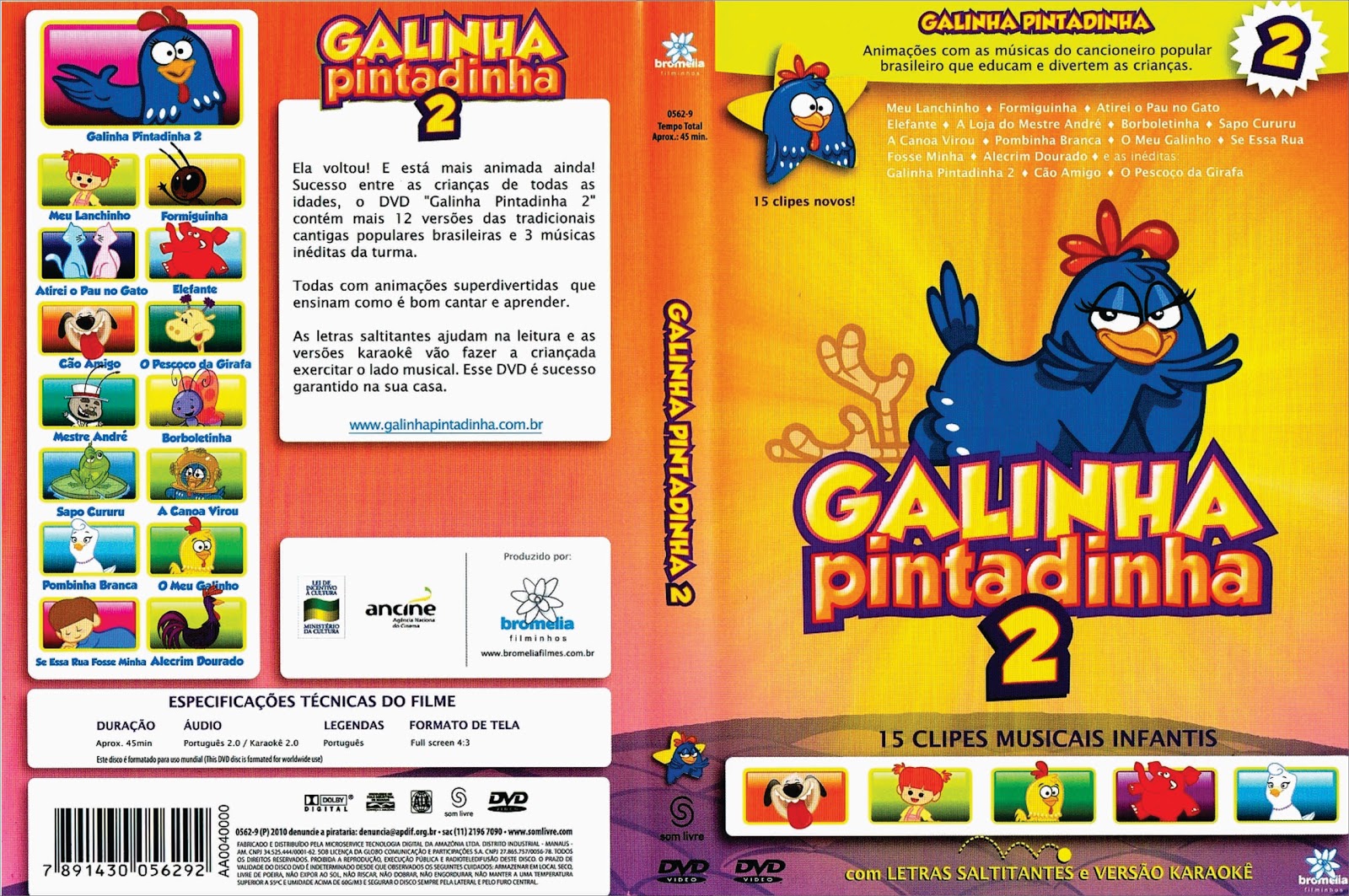 Capa Label e Filme - Galinha Pintadinha 2