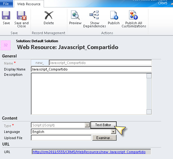 Microsoft Dynamics CRM Blog: CRM to all: Librerías de javascript compartidas en CRM 2011