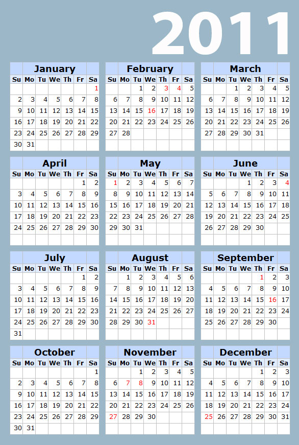 Calendar 2011 A Plain Blog calendar-2011-a-plain-blog