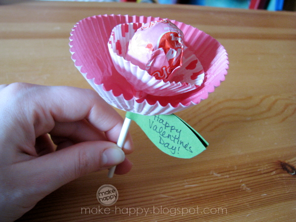 make happy: lollipop flower valentines