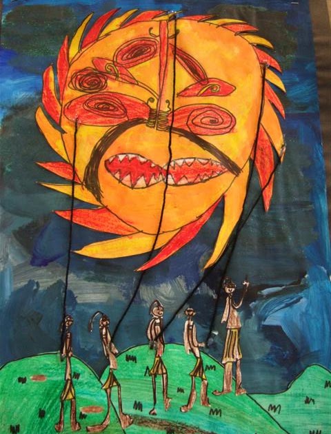 Room 18 Meadowbank School: Maui and the Sun Art