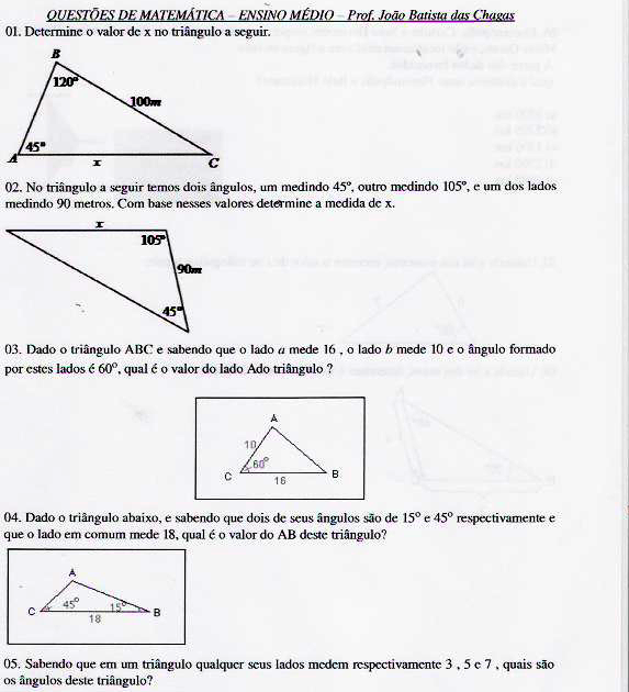 Prof. João Batista das Chagas: ATIVIDADE - 2ª SÉRIE MATUTINO - Leis dos ... Prof. João Batista das Chagas: ATIVIDADE - 2ª SÉRIE MATUTINO - Leis dos ...