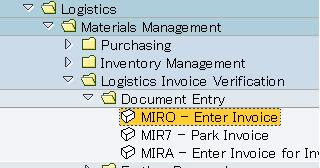 SAP e-mory: SAP MIRO enter freight invoice
