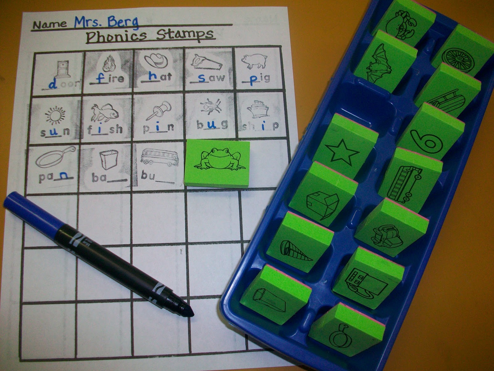 First Grade School Box: Phonics Stamps First Grade School Box: Phonics Stamps