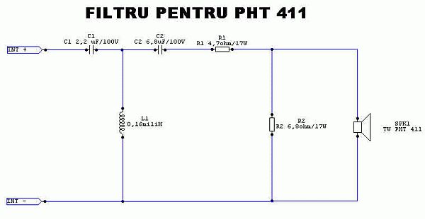 RO ELECTRONICA: SCHEMA FILTRU PASIV PENTRU BOXE AUDIO CU PHT 411