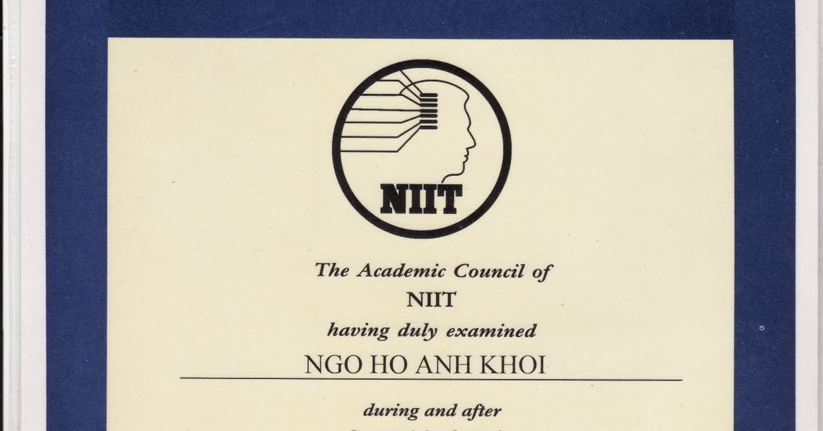 Certificate of Niit Certificate of Niit