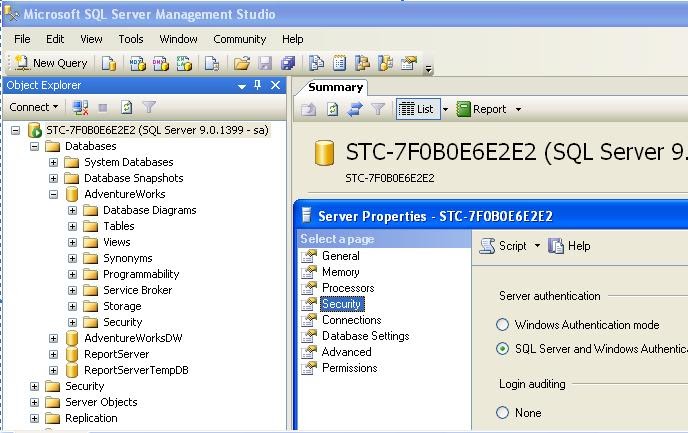 Expertise MS SQL Server & Oracle: SQL Server 2005 Mixed Authentication ... Expertise MS SQL Server & Oracle: SQL Server 2005 Mixed Authentication ...