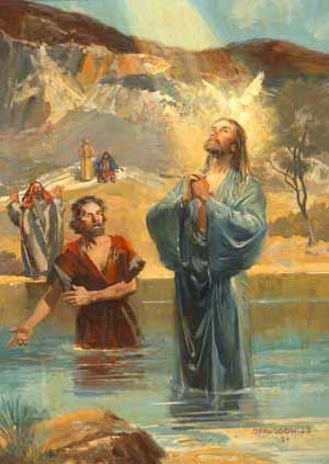 Christ Painting: Baptism Religious Paintings of Jesus Christ