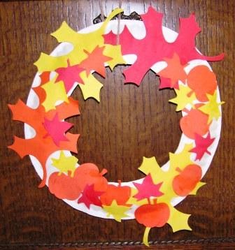 Katie's Nesting Spot: Paper Plate Fall Leaf Wreath