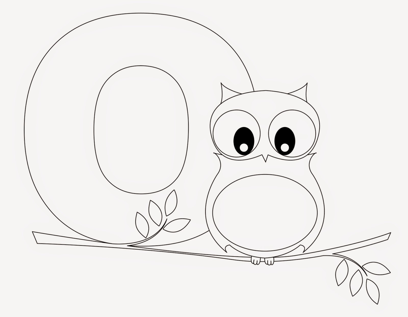 Kids Page: O is for Owl - Animal Alphabet Letters Worksheet