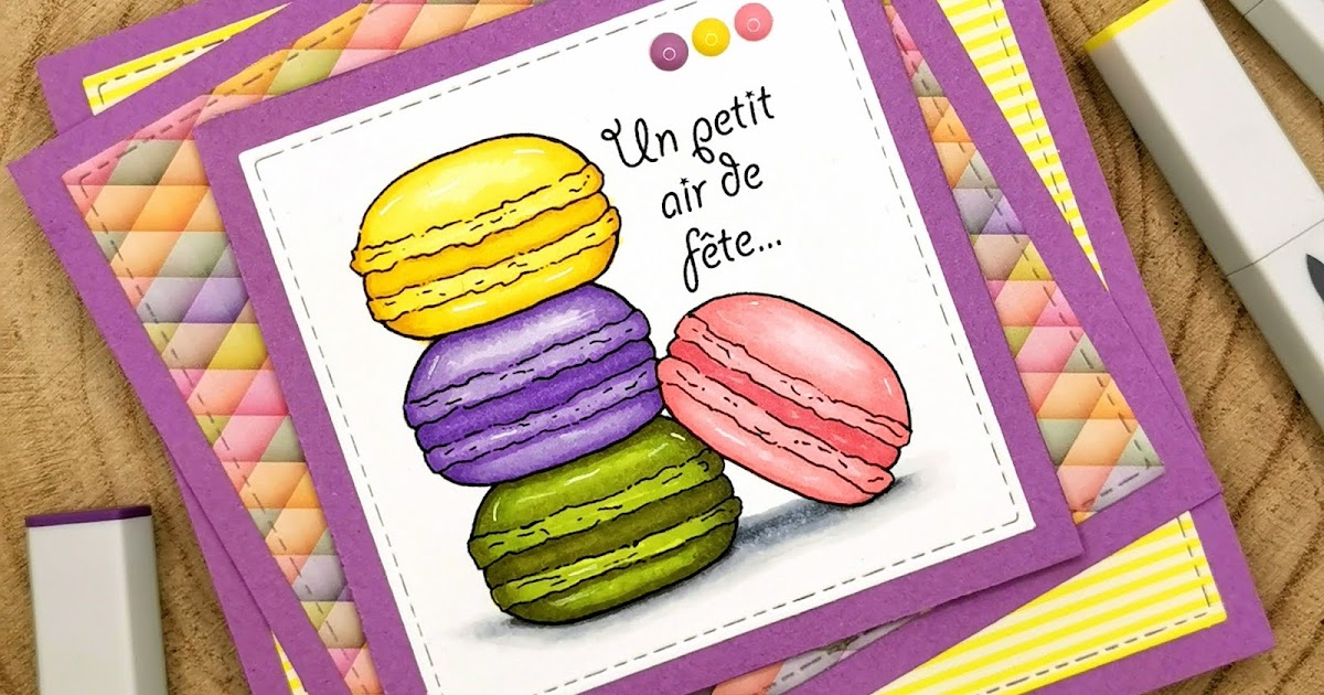 A French Macaron Birthday Card with Free Macaron Digi | Paperesse