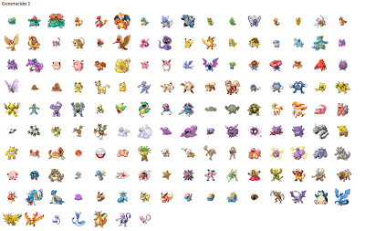 Los sprites son tuyos: SPRITES DE POKEMON PRIMERA GENERACIÓN
