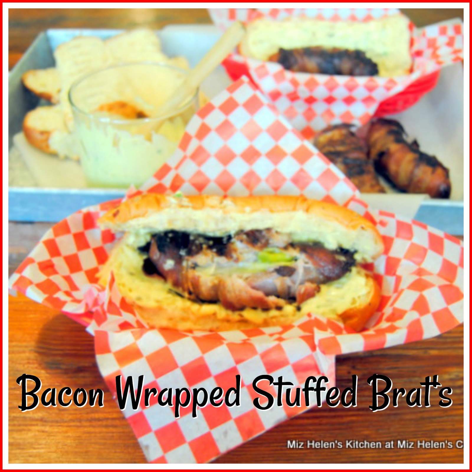 Bacon Wrapped Stuffed Brats