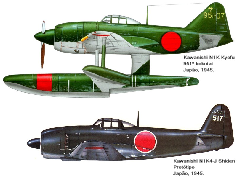 AVIÕES MILITARES: Kawanishi N1K Kyofu (Rex) / N1K-J Shiden (George)