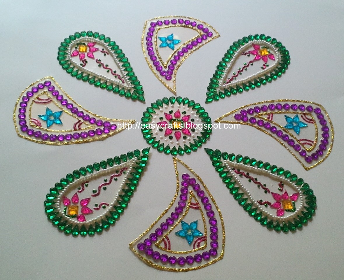 Easy Crafts - Explore your creativity: Kundan rearrangeable rangolis