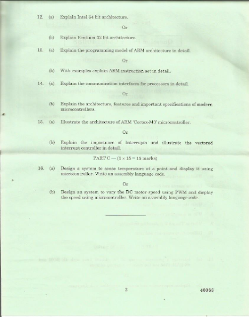 Anna University AP 5301- Advanced Microprocessor And Microcontroller Architecture November ...