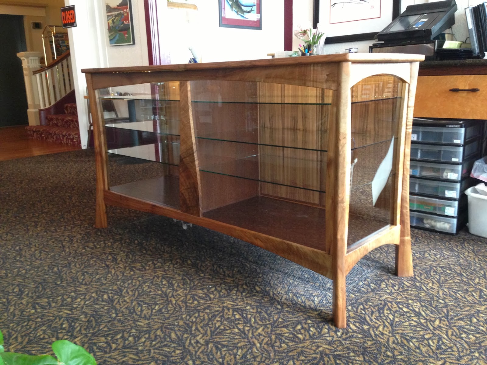 Mathew Isaac's Woodworks: Display case at Tomo