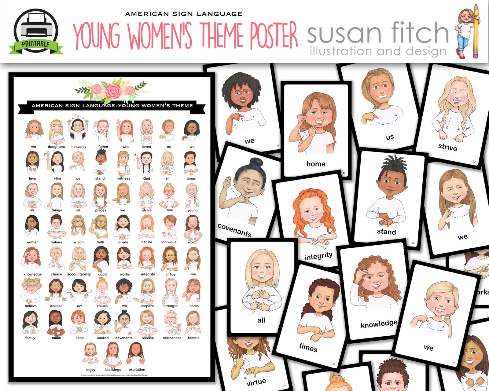 susan fitch design: ASL Young Women's Theme