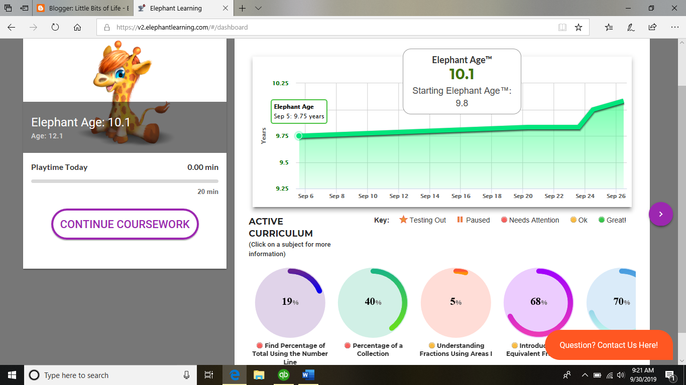 Little Bits of Life: Elephant Learning Math Academy Review