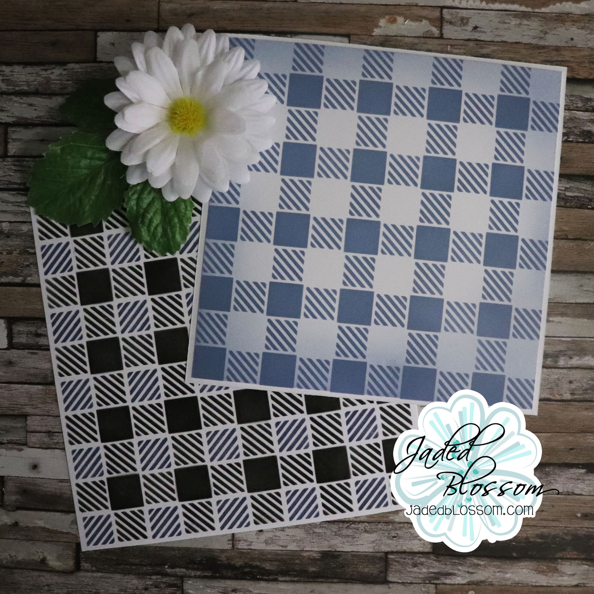 Jaded Blossom: Xoxo and Buffalo plaid Stencils!!!