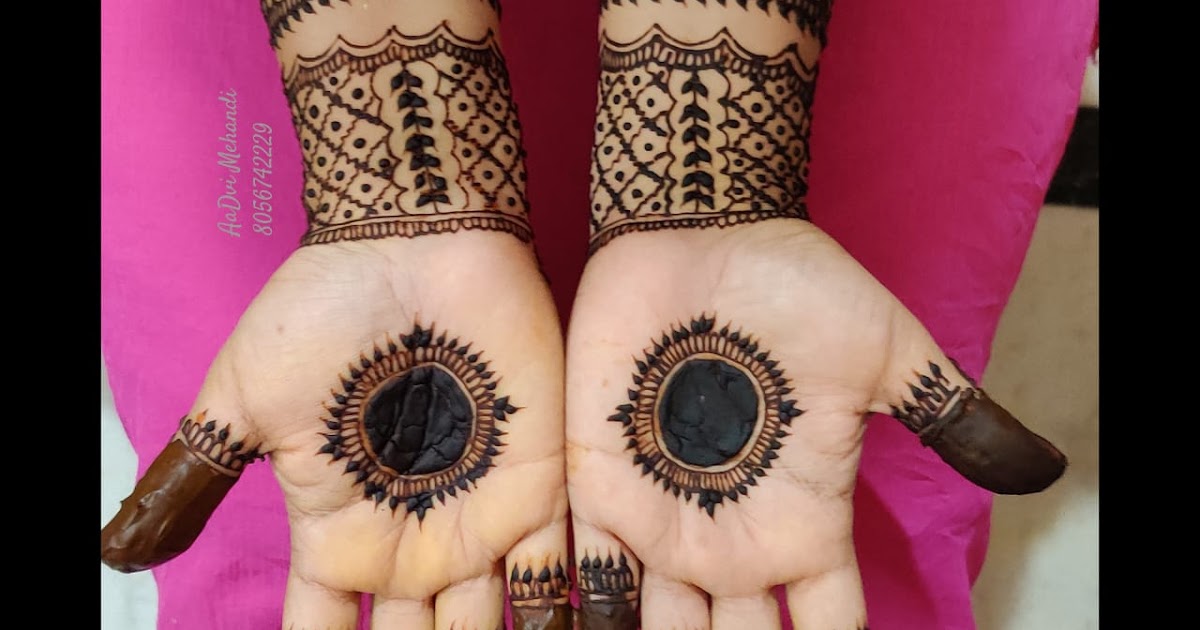 Simple Mehandi Design - Traditional round with cap