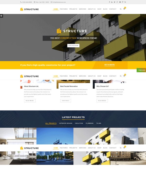 Structure - Construction WordPress Theme | Theme & Blogging Seeker