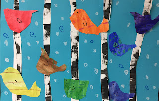 Mrs. Harris' art room: Winter Birch tree collage 1st grade
