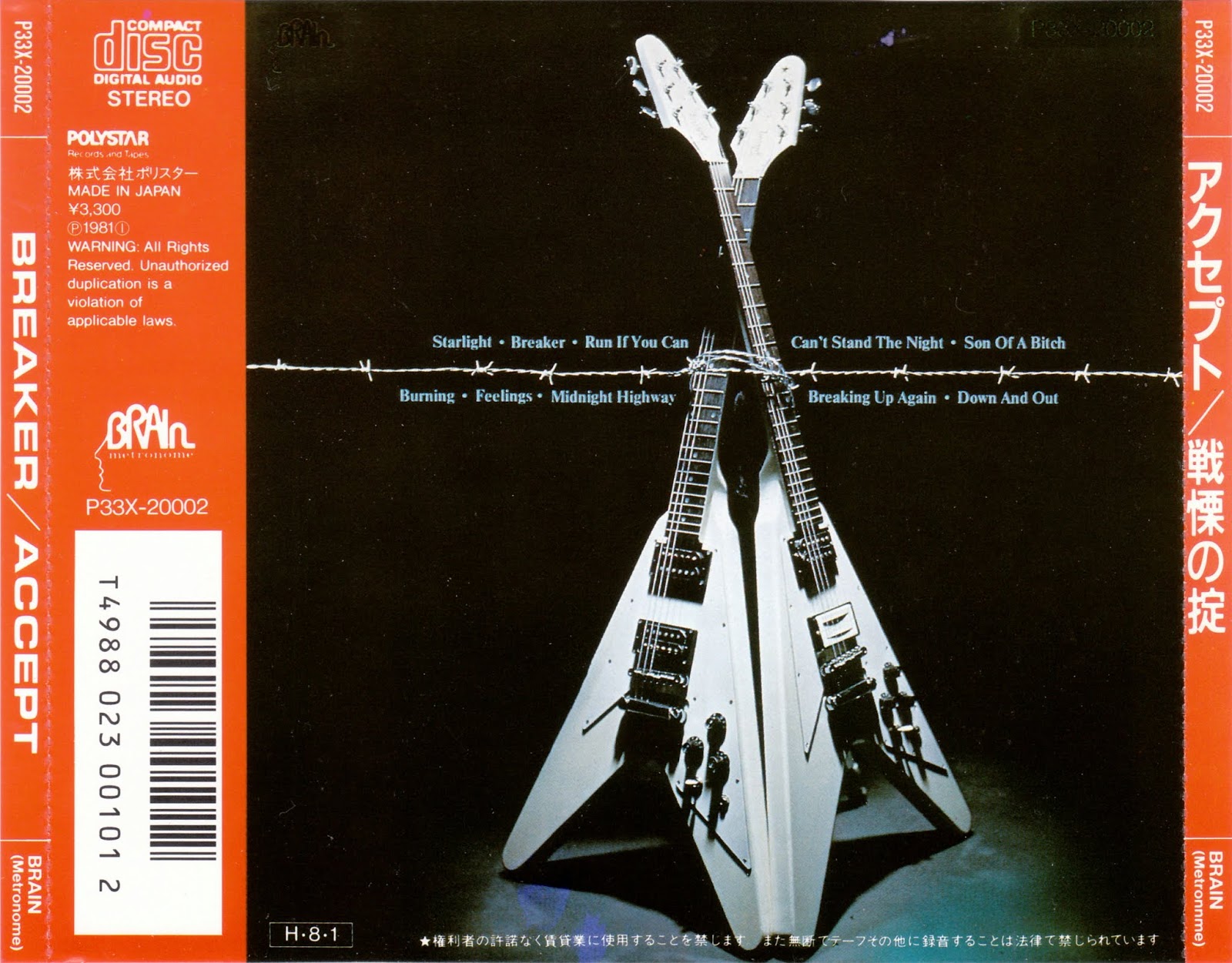 Classic Rock Covers Database: Accept - Breaker (1981)