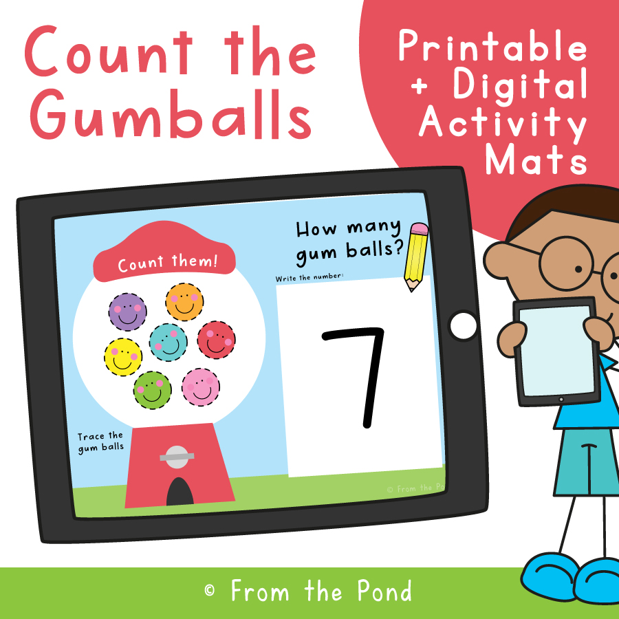 Gum Ball Counting Mats - Numbers to 10 | From the Pond