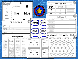 Colors and Kindergarten: Redesigned sight word units!