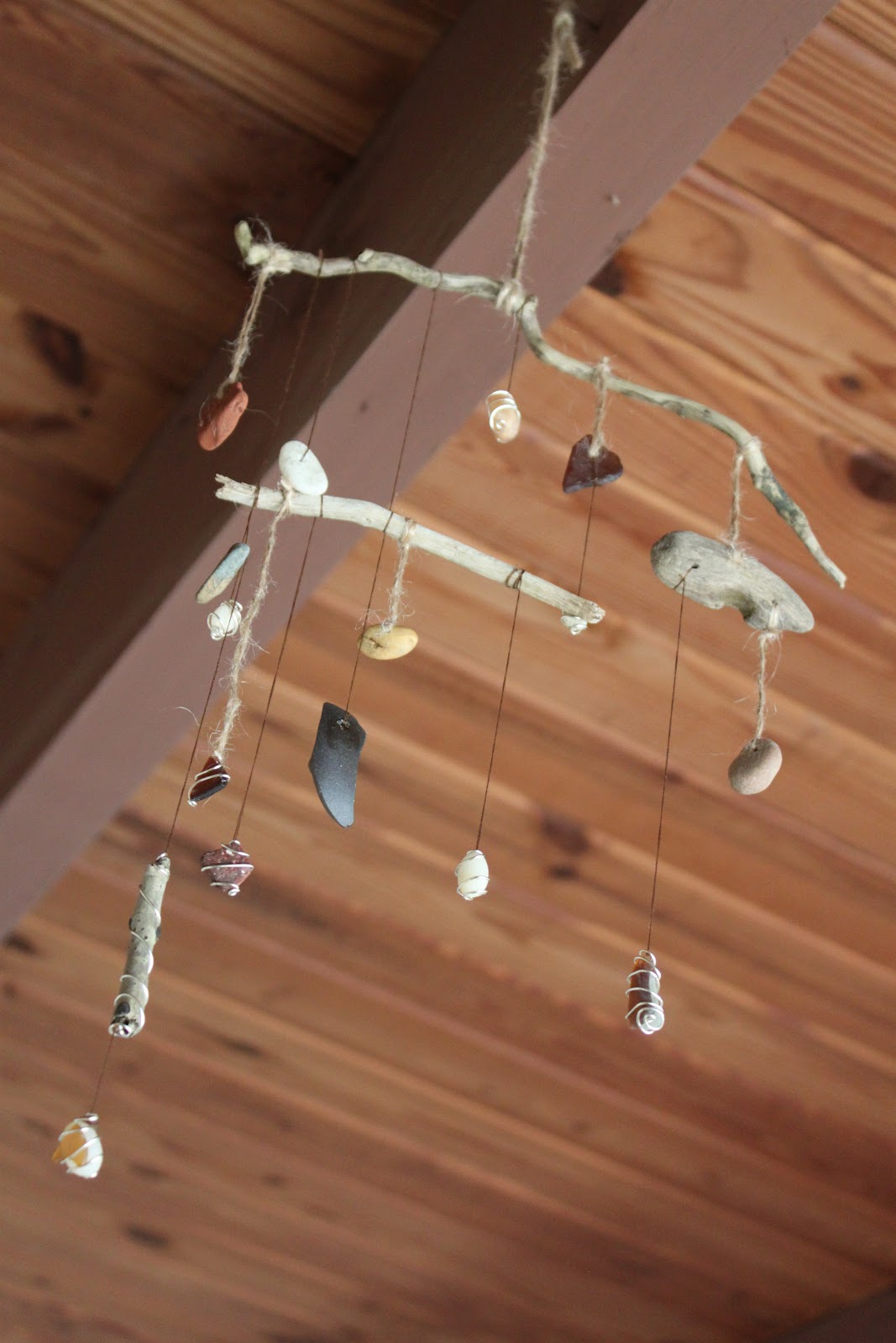 1 Creative Endeavor: Feb. 20: Driftwood, Sea Glass, and Beach Stones Mobile