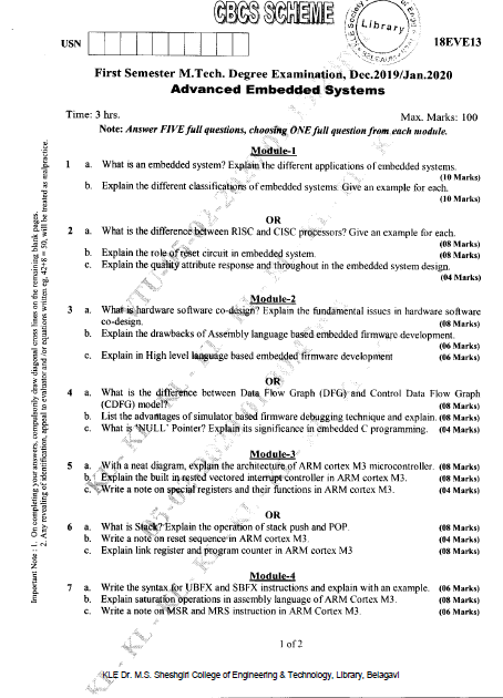 Visvesvaraya Technological University M.Tech. VLSI. (CBCS) First ...