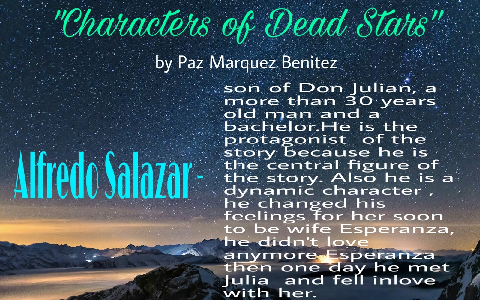 21st Century Literature E-Portfolio: Characters of Dead Stars