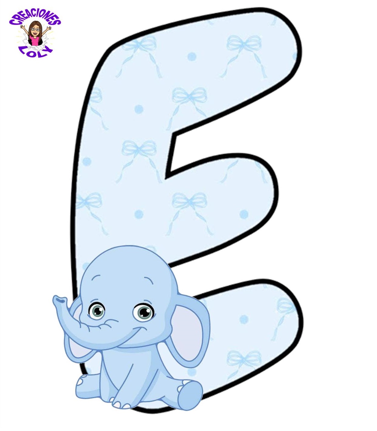 Creaciones Loly: Abecedario Elefante Celeste