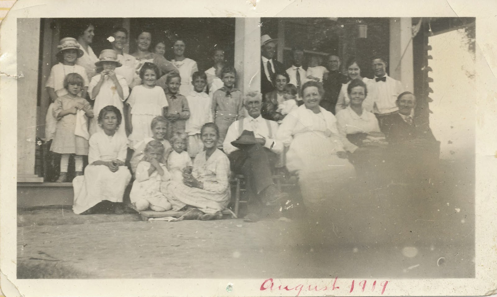 Asher and Birda Merkley: Lewis family in early group photos