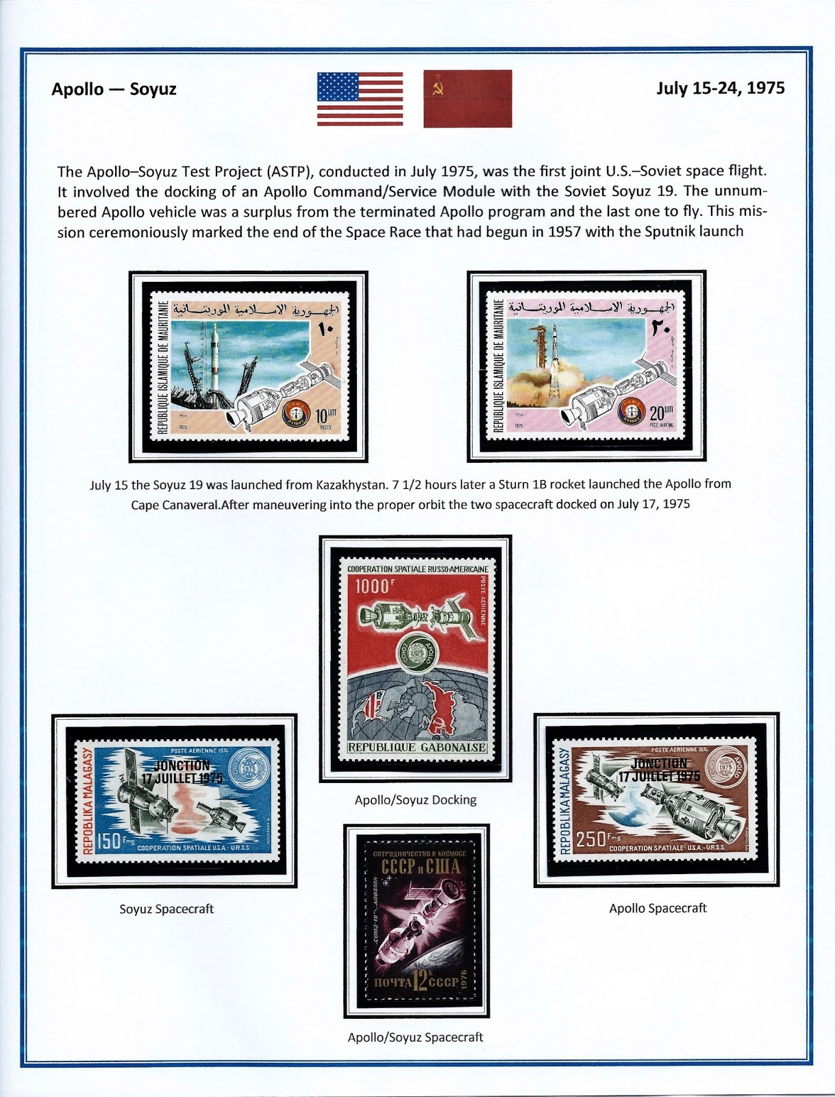 Collecting Olympic and Space Stamps