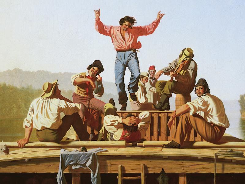 Men portraits : George Caleb Bingham (1811-1879) - The Jolly flatboatmen