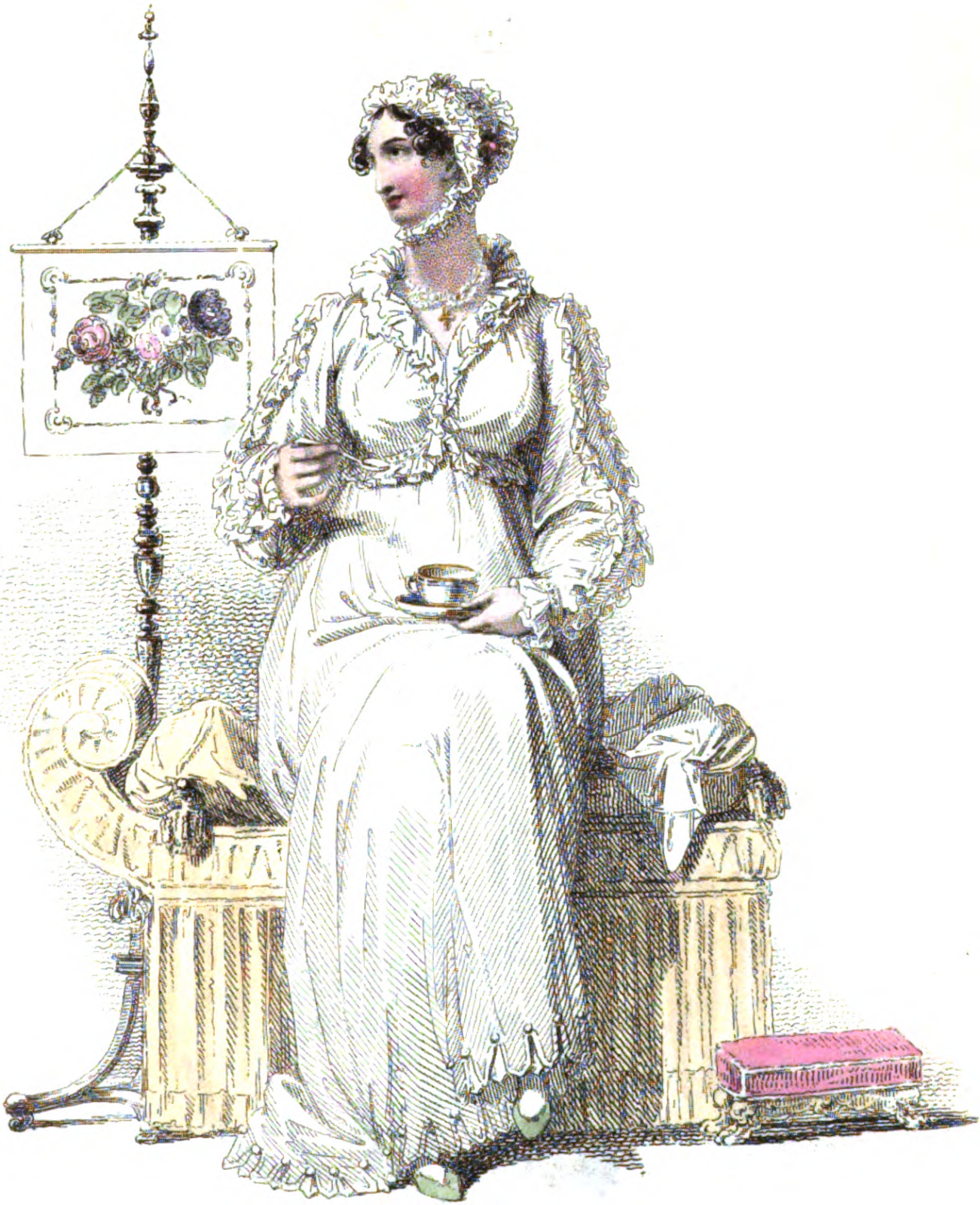 Regency sewing - it was tidy for 10 minutes.: making the mob cap