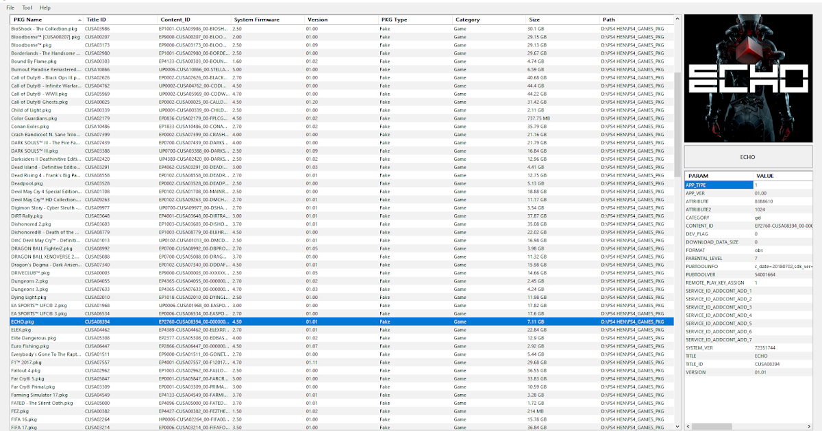 PS4 PKGファイル総合管理ツールPS4-PKG-Tool紹介