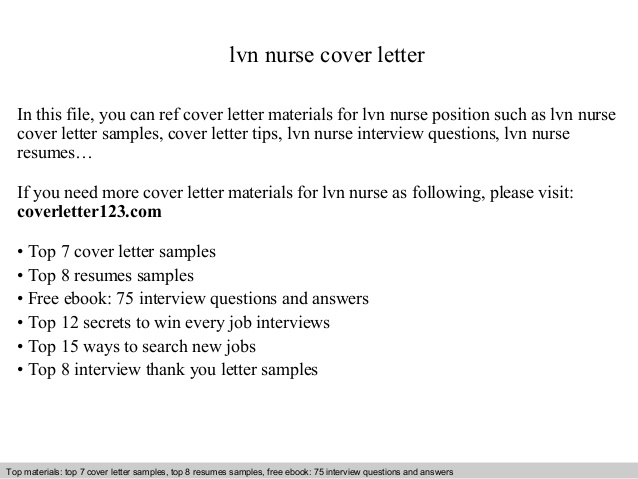 Lvn Cover Letter ~ Resume Letter