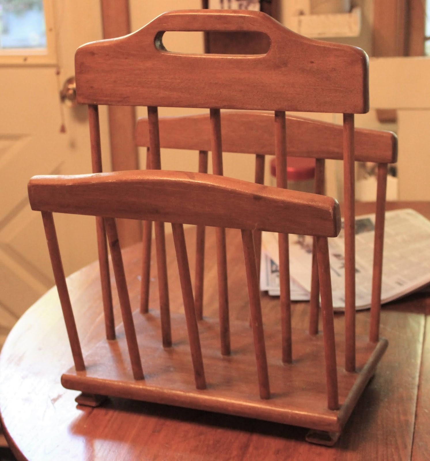 Vintage Magazine Holder To Repurposed Rolling Pin Display - Organized ...