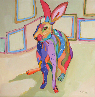Daily Painters Abstract Gallery: Abstracted Rabbit Painting, "Leyla ...